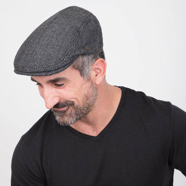Main Street Walrus Grey Tweed Plaid Heringbone Ivy Cap