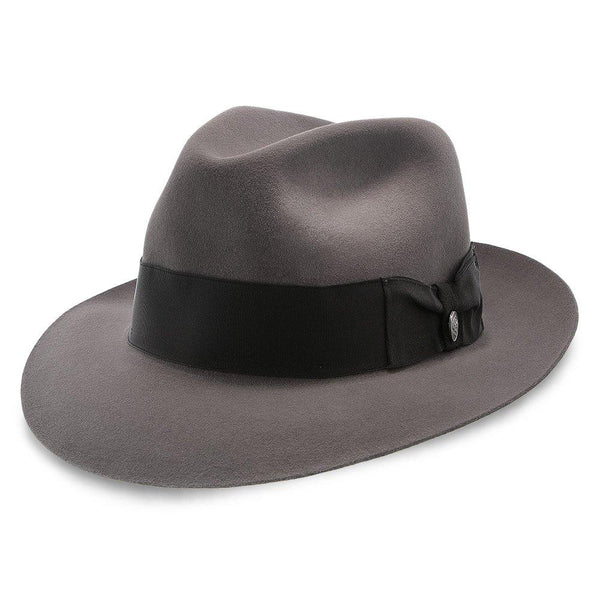 Mens Stetson Temple Fur Felt Fedora Hat, feather, black – Fashionable Hats