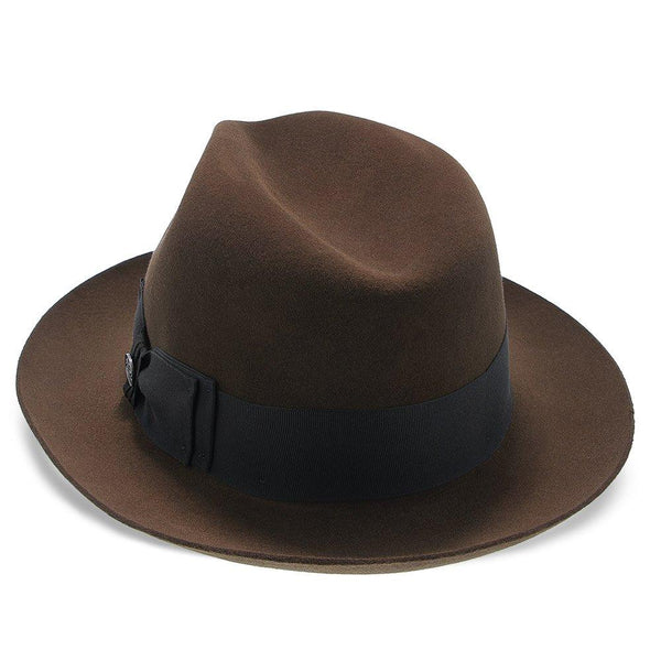 Mens Stetson Temple Fur Felt Fedora Hat, feather, black – Fashionable Hats