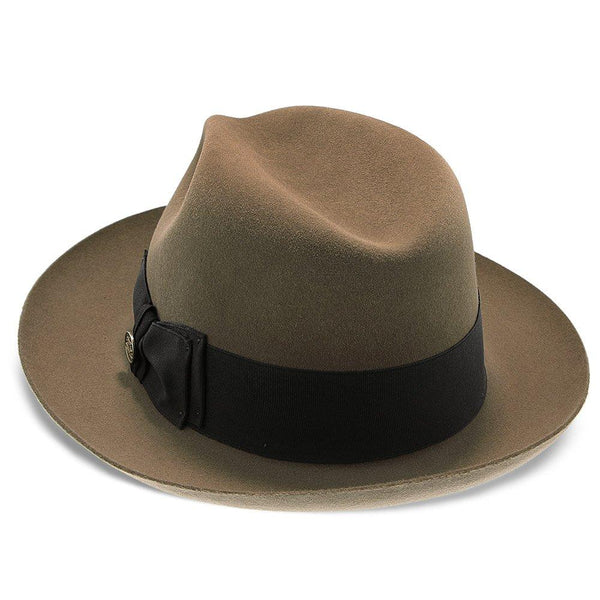 Mens Stetson Temple Fur Felt Fedora Hat, feather, black – Fashionable Hats