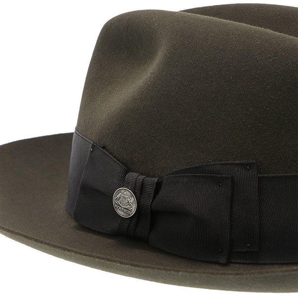 Mens Stetson Temple Fur Felt Fedora Hat, feather, black – Fashionable Hats