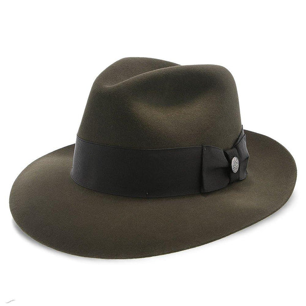 Mens Stetson Temple Fur Felt Fedora Hat, feather, black – Fashionable Hats